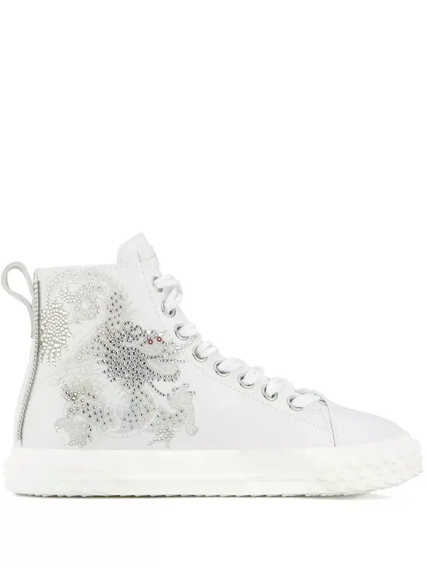 GIUSEPPE ZANOTTI Blabber Crystal-embellished High-top Sneakers