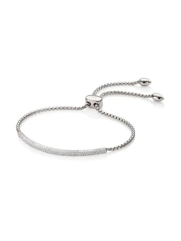 Monica Vinader Fiji Mini Bar Diamond Bracelet - Silver