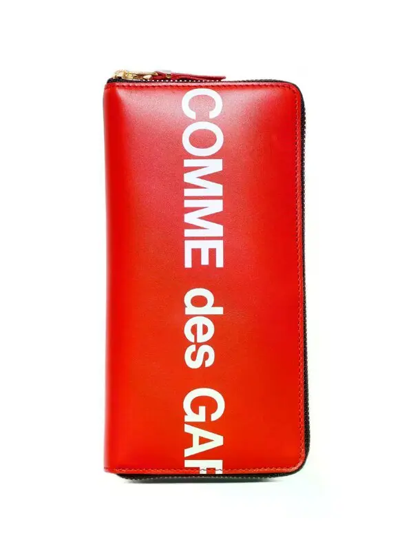 Comme Des Garçons Logo Print Continental Wallet - Red