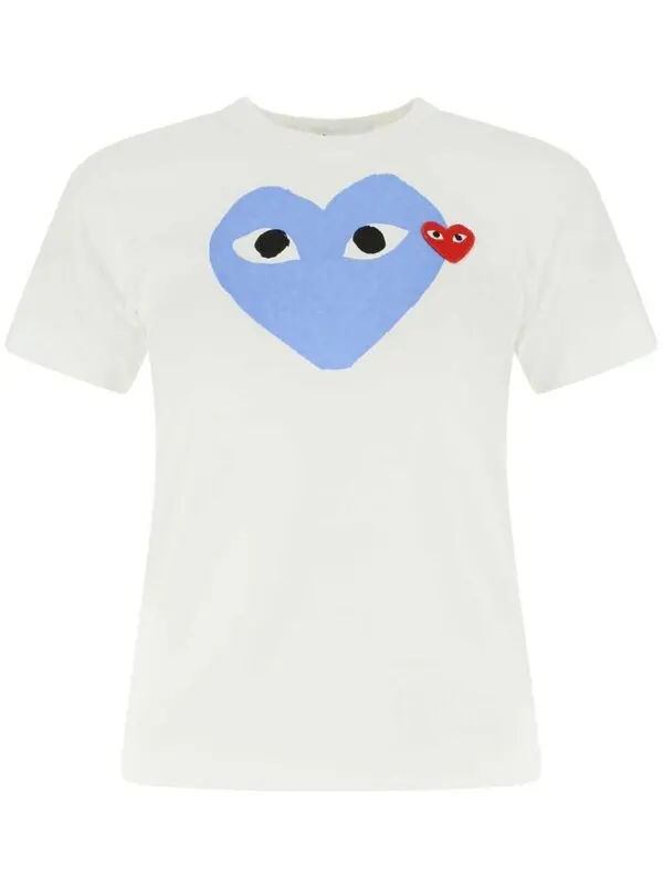Play Comme Des Garcon Heart-print T-shirt - White