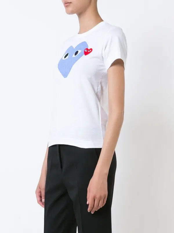 Play Comme Des Garcon Heart-print T-shirt - White
