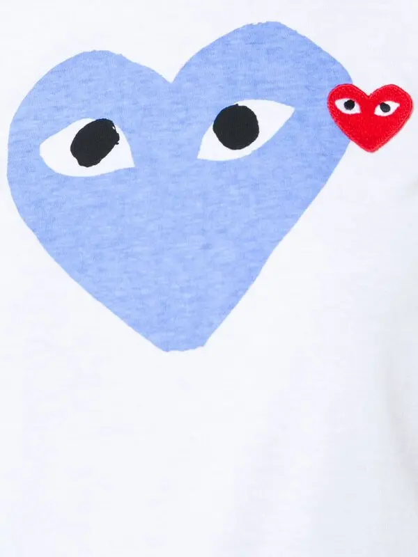 Play Comme Des Garcon Heart-print T-shirt - White