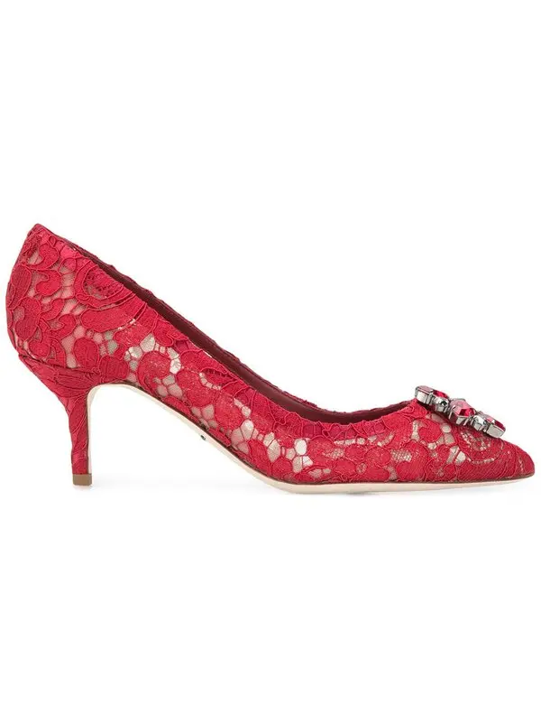 Dolce & Gabbana Bellucci 60mm Brooch-detail Pumps - Red