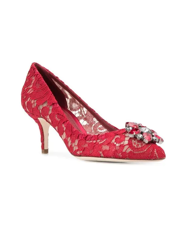 Dolce & Gabbana Bellucci 60mm Brooch-detail Pumps - Red