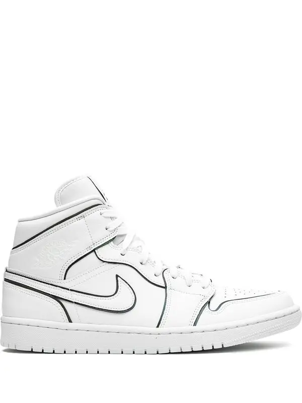 JORDAN Air 1 Mid Iridescent Outline Sneakers - White