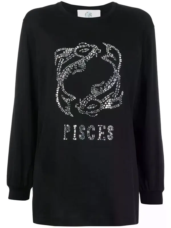 Alberta Ferretti Long-sleeve Pisces T-shirt - Black