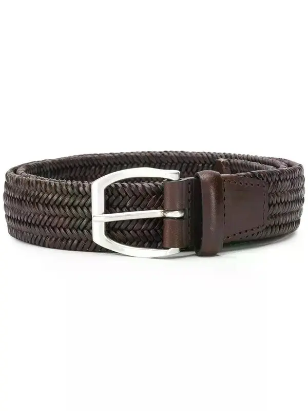 ORTIGNI Braided Style Buckled Belt - Brown