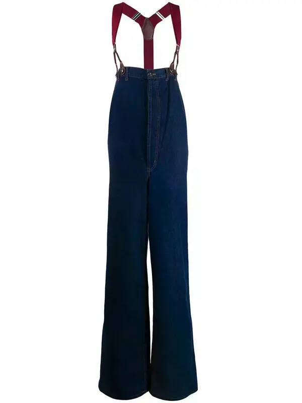 JEAN PAUL GAULTIER 1993 High-rise Suspender Jeans - Blue