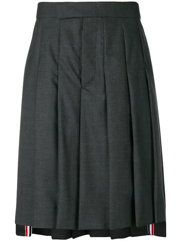 Thom Browne Classic-rise Pleated Skirt - Grey