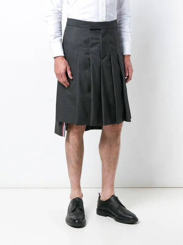 Thom Browne Classic-rise Pleated Skirt - Grey