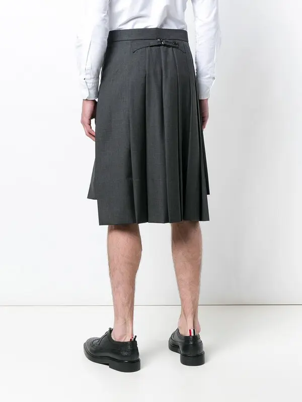 Thom Browne Classic-rise Pleated Skirt - Grey