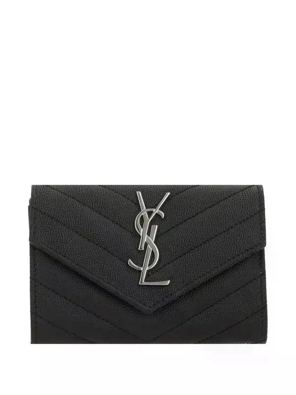 Saint Laurent Cassandre Monogram Envelope Wallet - Black