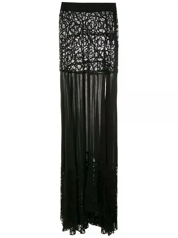 AMIR SLAMA Lace Panels Maxi Skirt