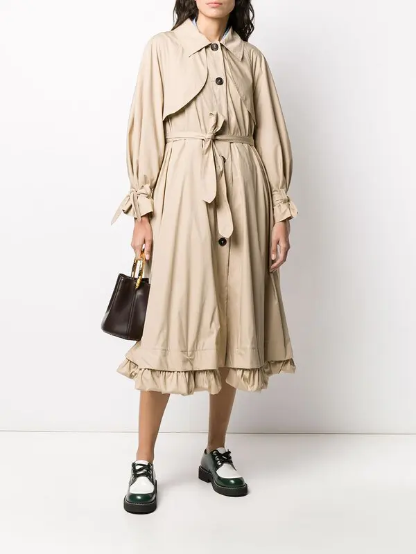 PATOU Flared Belted Trench Coat