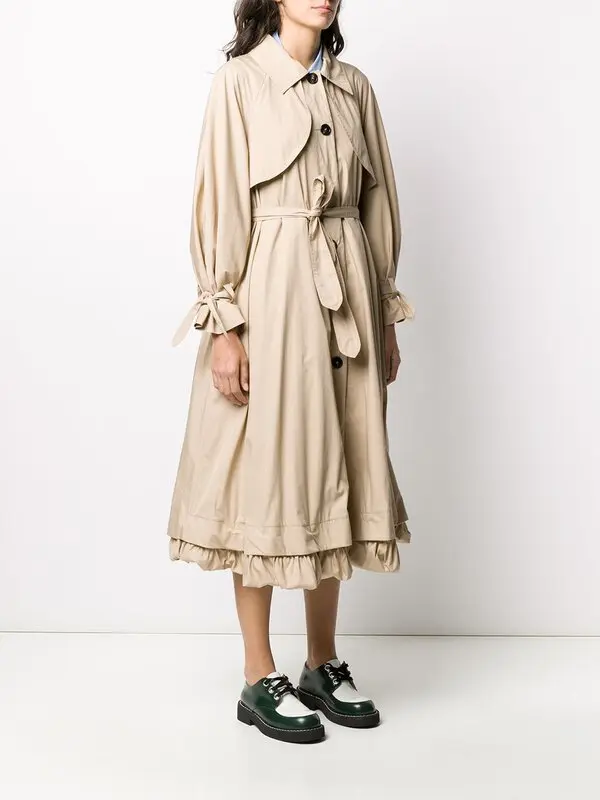 PATOU Flared Belted Trench Coat