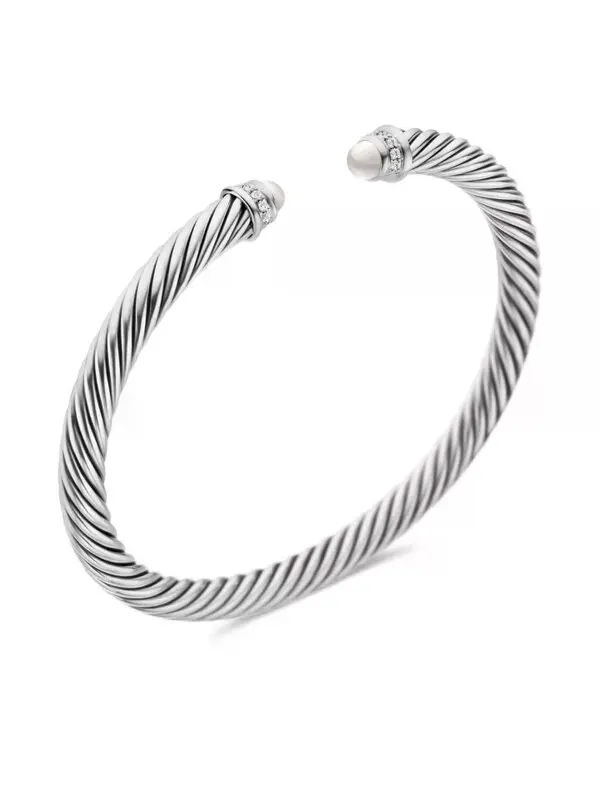 David Yurman Classic Cable Diamond Bracelet - Silver