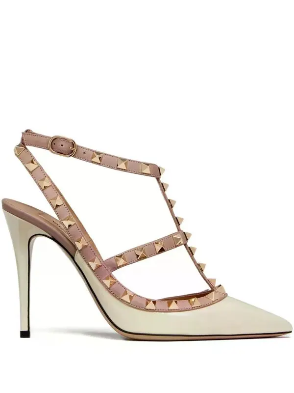 Valentino Garavani 100mm Rockstud Caged Pumps - White