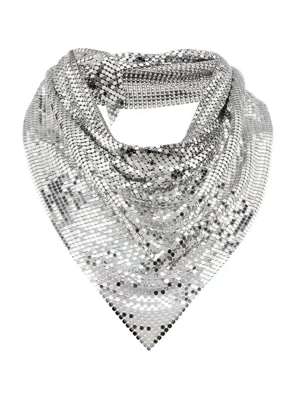 Rabanne Draped Mesh Necklace - Silver