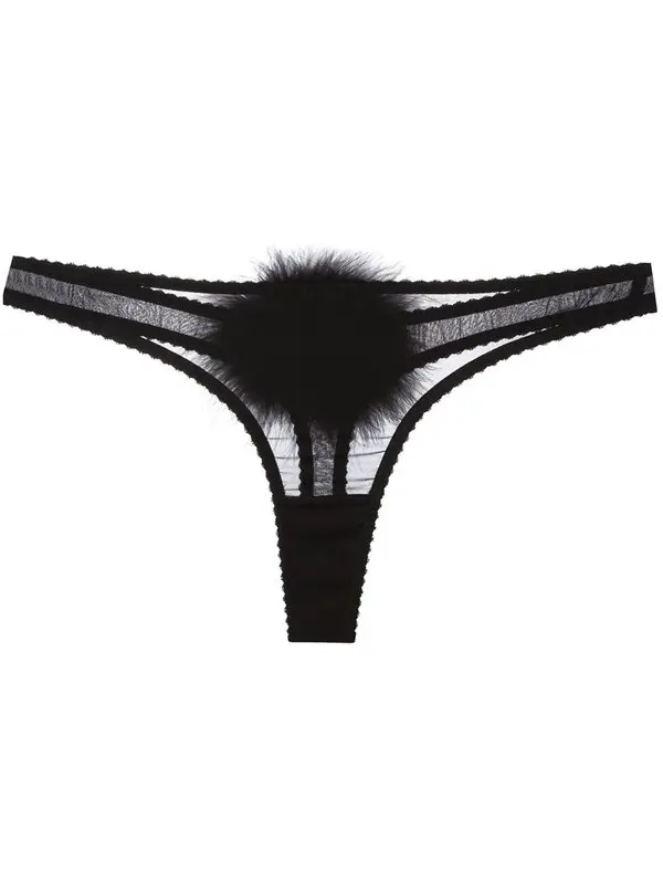 GILDA & PEARL Diana Georgette Pompom Thong