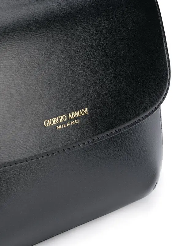 Giorgio Armani Leather Shoulder Bag With Logo
