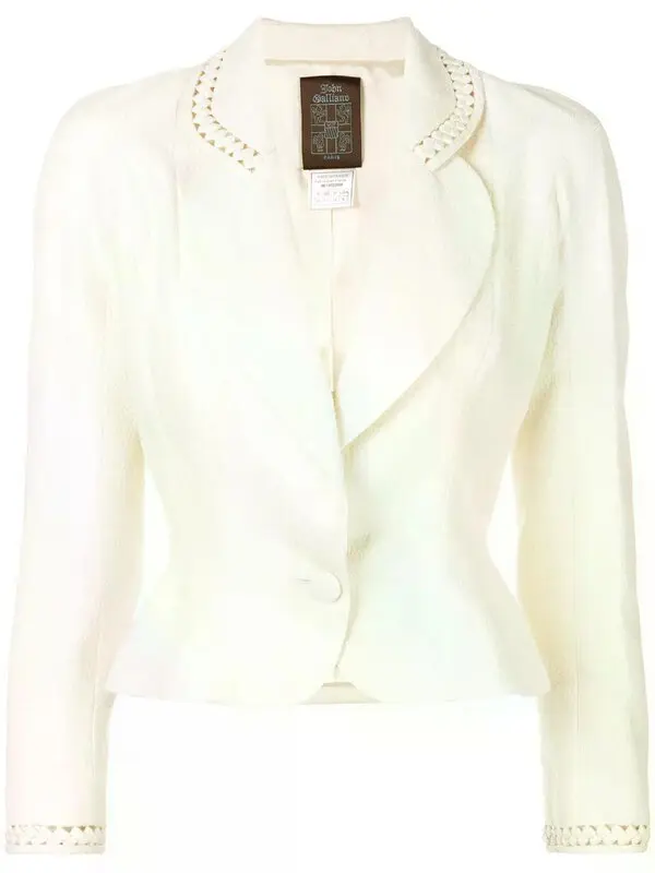 John Galliano Cut-out Detail Fitted Blazer - Neutrals
