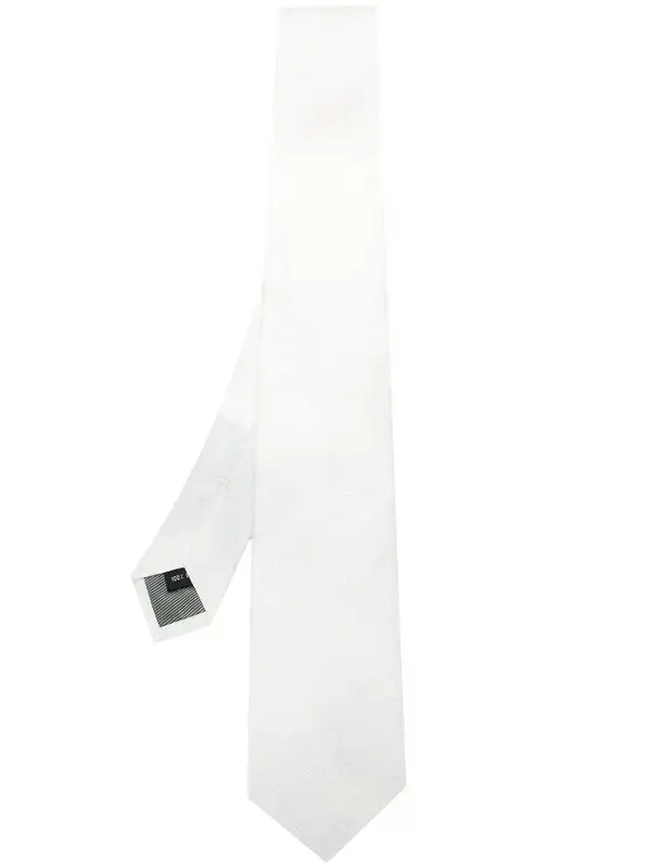 DELL'OGLIO Paisley Print Neck Tie - White