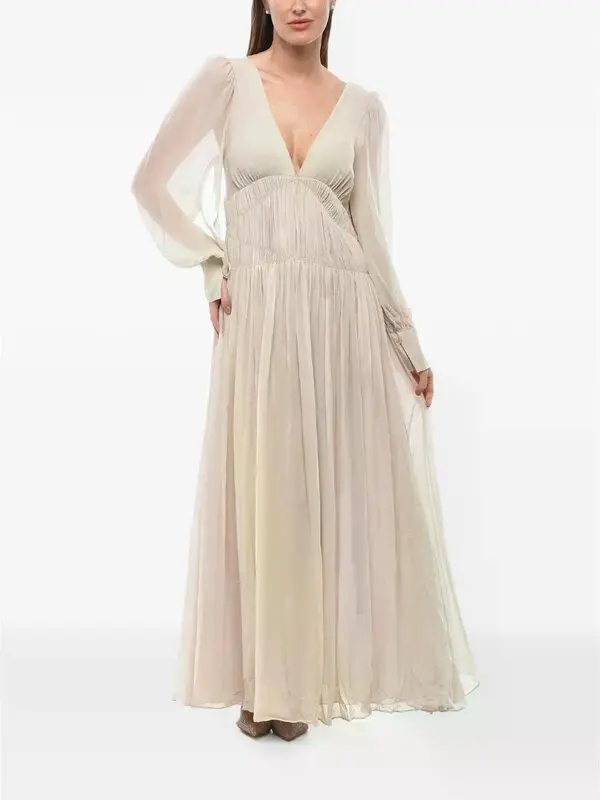 Stella McCartney Carleigh V-neck Maxi Dress - Neutrals