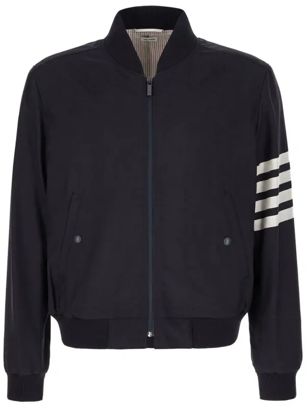 Thom Browne 4-bar Bomber Jacket - Blue