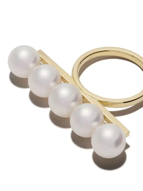 TASAKI 18kt Akoya Pearl Balance Signature Ring - Gold