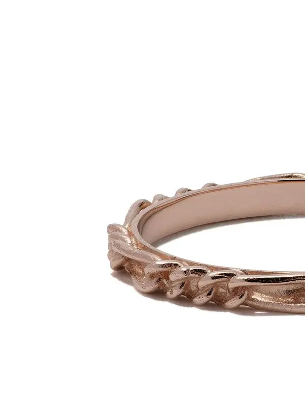 WOUTERS & HENDRIX 18kt Rose Gold Figaro Chain Ring - Pink