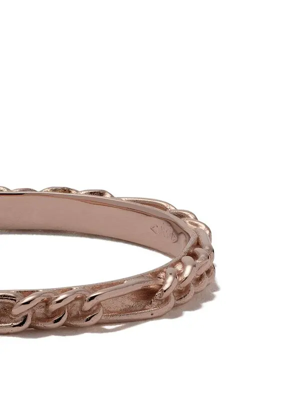 WOUTERS & HENDRIX 18kt Rose Gold Figaro Chain Ring - Pink
