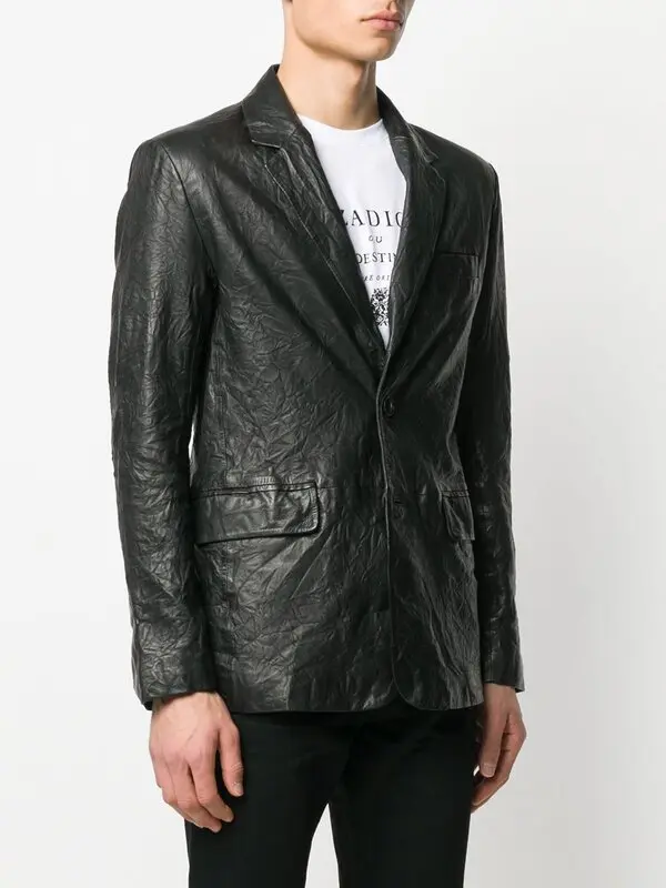 Zadig&Voltaire Crinkle Effect Leather Blazer