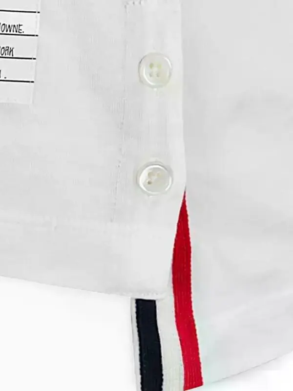 Thom Browne Contrasting-trim T-shirt - White
