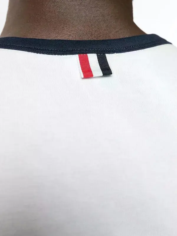 Thom Browne Contrasting-trim T-shirt - White