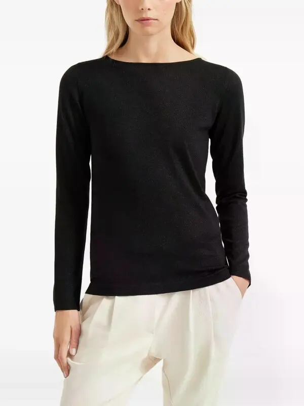 Brunello Cucinelli Cashmere-blend Boat-neck Jumper - Black