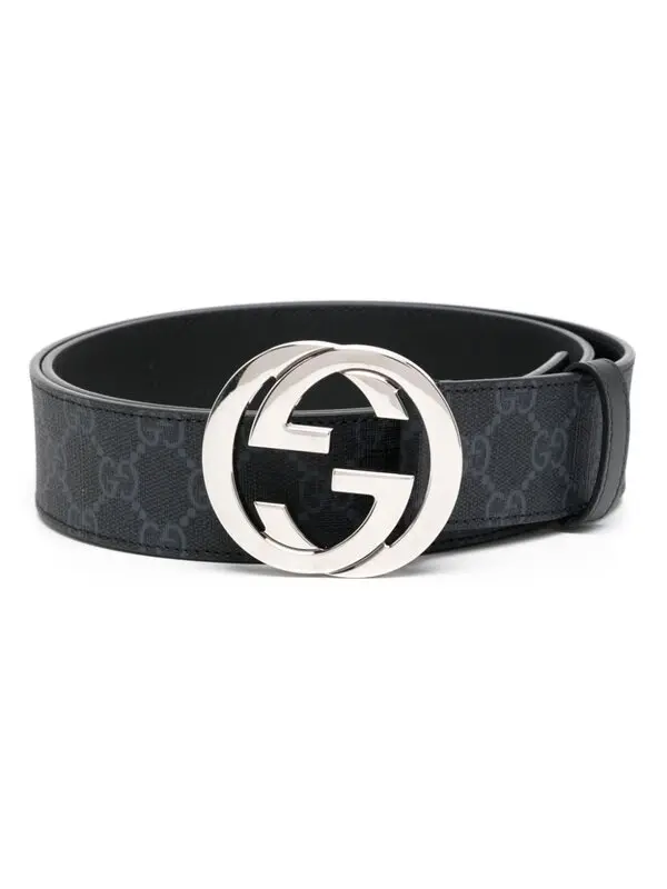 Gucci Gg Supreme Canvas Belt - Black