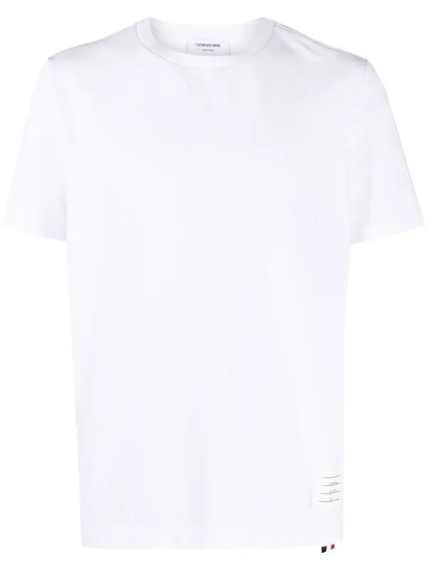 Thom Browne Rwb-stripe Piqué T-shirt - White