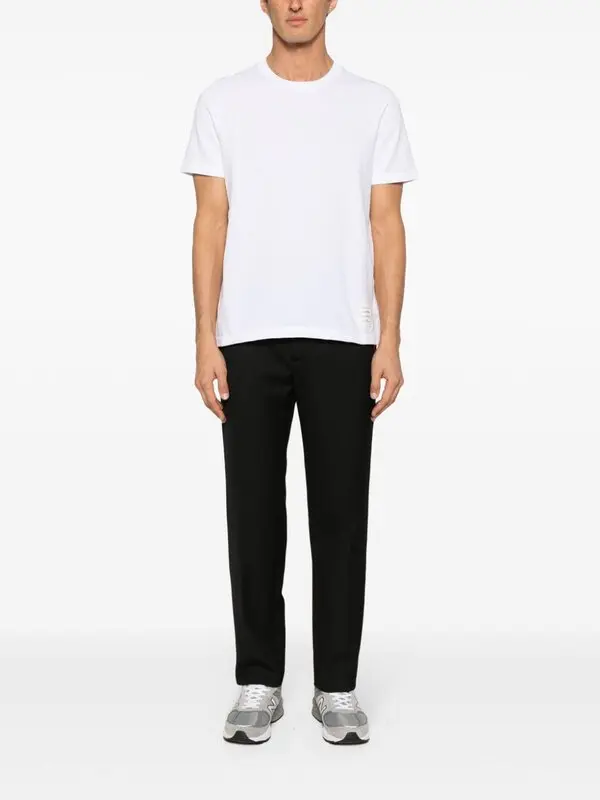 Thom Browne Rwb-stripe Piqué T-shirt - White