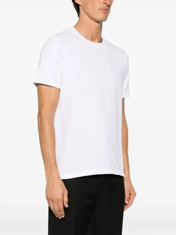 Thom Browne Rwb-stripe Piqué T-shirt - White