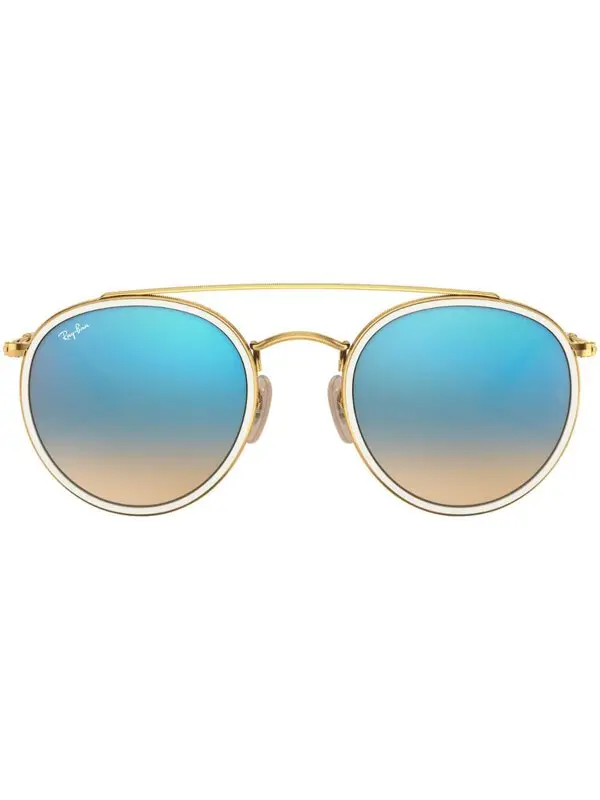 Ray-ban Round Double Bridge Sunglasses - Gold