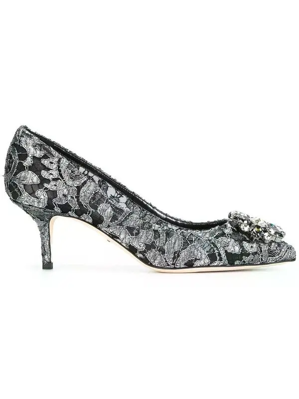Dolce & Gabbana Bellucci Rainbow Lace Brooch-detail Pumps - Black