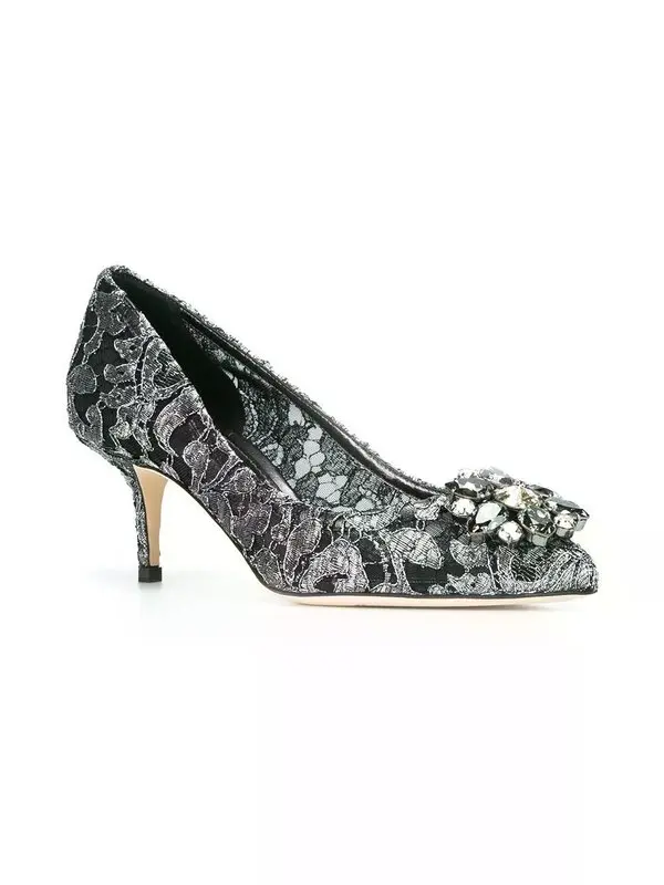 Dolce & Gabbana Bellucci Rainbow Lace Brooch-detail Pumps - Black