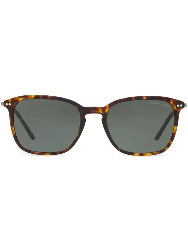 Giorgio Armani Tortoiseshell Square Frame Sunglasses - Brown