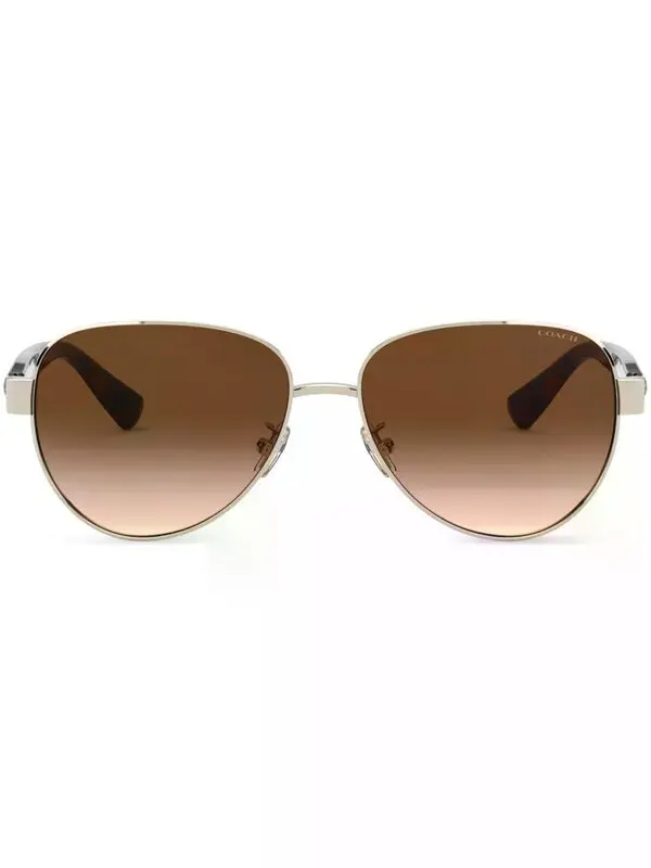 COACH® Tortoiseshell Pilot Sunglasses - Gold