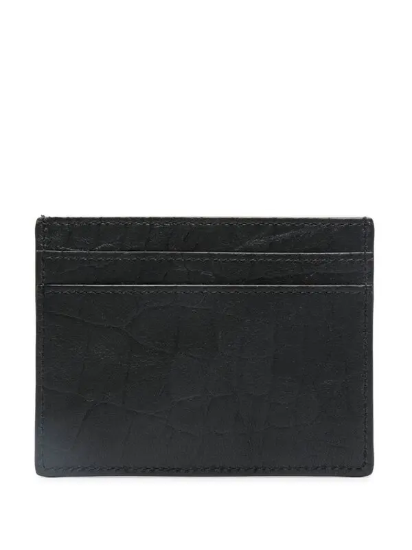 Saint Laurent Monogram Logo Plaque Cardholder - Black