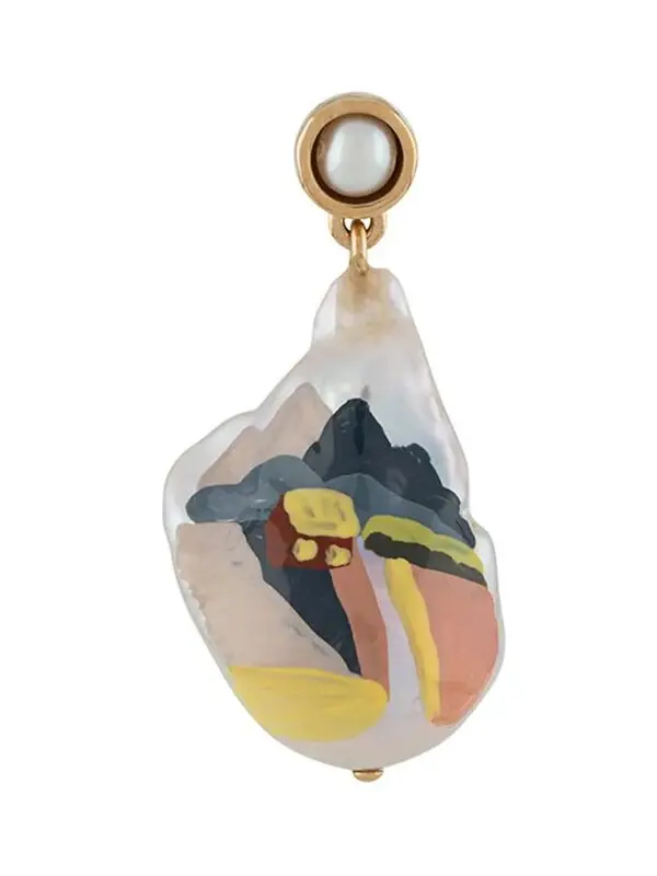 Bottega Veneta Abstract-print Drop Earring