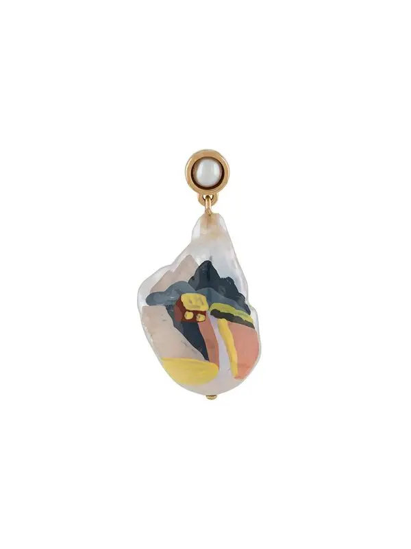 Bottega Veneta Abstract-print Drop Earring