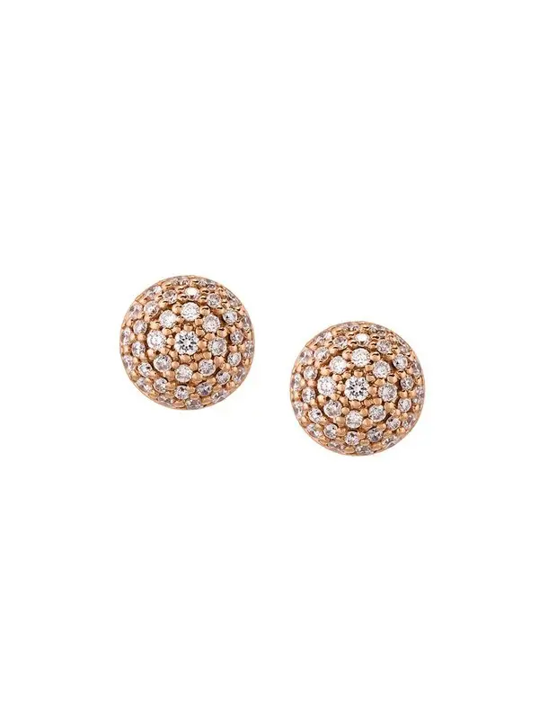 ALINKA 18kt Rose Gold Black Caviar Diamond Stud Earrings - Metallic