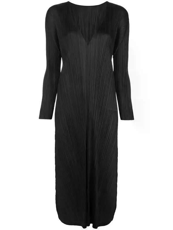Issey Miyake Long-sleeve Pleated Midi Dress
