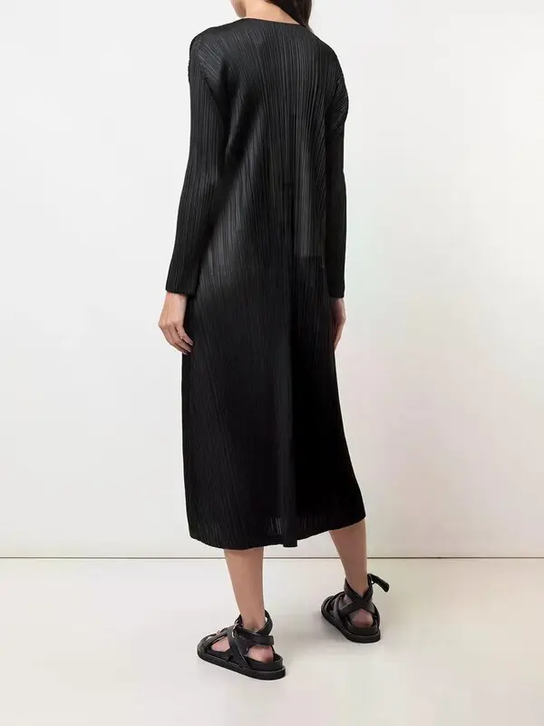 Issey Miyake Long-sleeve Pleated Midi Dress